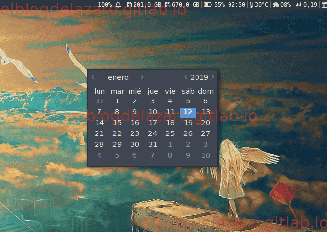 Gsimplecal, un calendario para i3WM · El blog de Lázaro